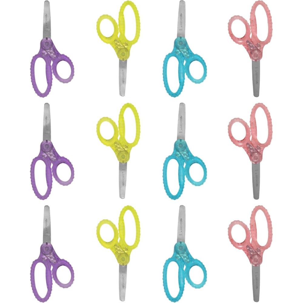 Westcott 5″ GEM Crystal-Design Safety Scissors 12pk, Blunt-Tip for Kids ...